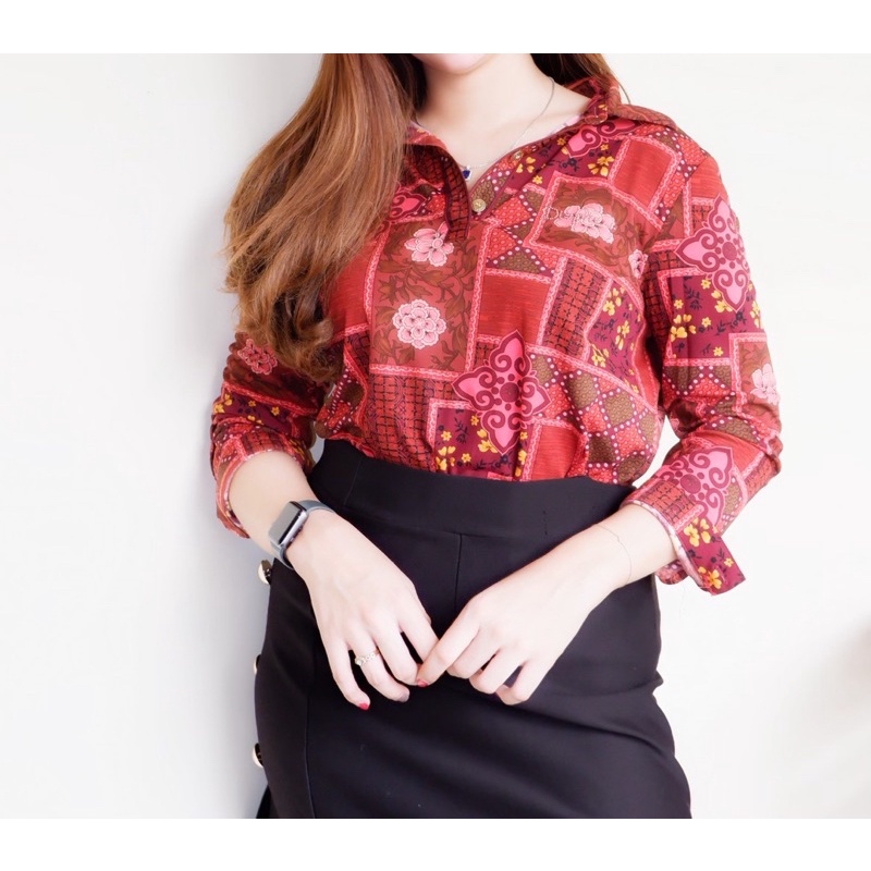 Jual Kemeja Merah Motif Batik | Shopee Indonesia