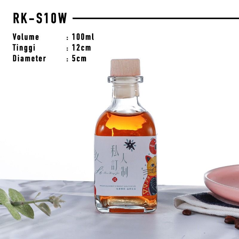 Jual Botol kaca liquor keren tutup cork kayu - 100ml - 250ml - 300ml ...