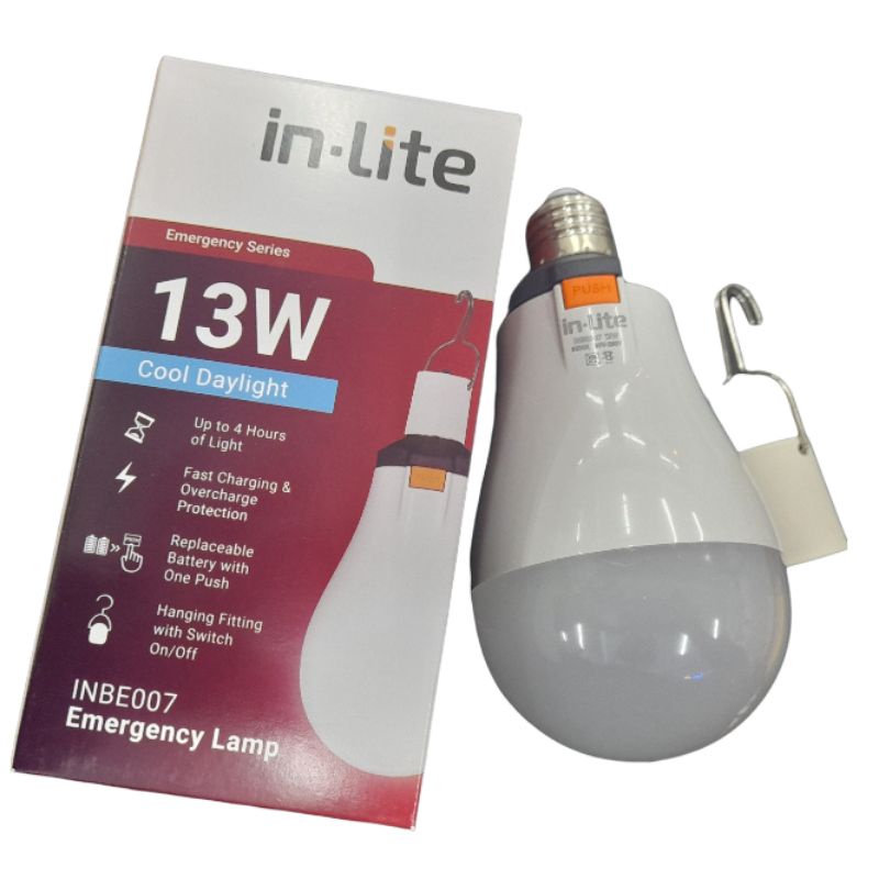 Jual LAMPU EMERGENCY / LAMPU DARURAT 13 WATT WARNA PUTIH + Fitting ...