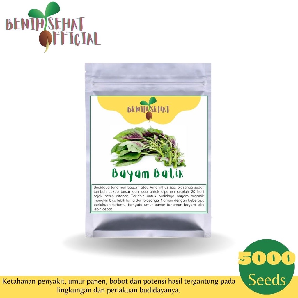Jual BENIHSEHAT.ID - Benih Bayam Batik Unggul Berkualitas 5000 Seeds ...