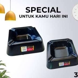 Jual Asbak Hitam Segi Kotak Melamin Tebal Tahan Panas Premium 4 Inch ...