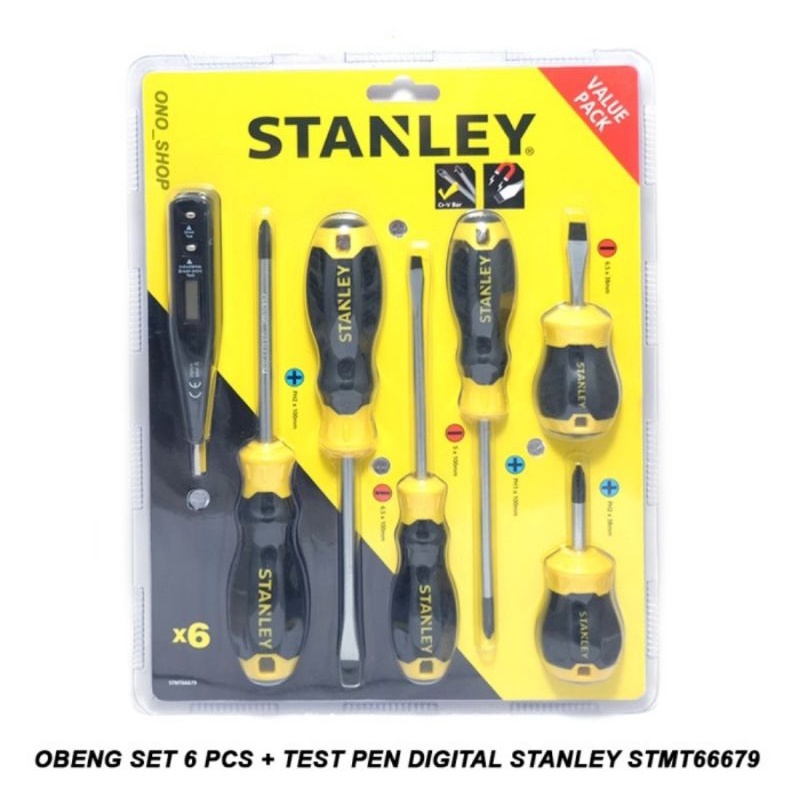 Jual Stanley Obeng Set 6 Pcs + Tespen Digital STMT66679 Cushion Grip ...