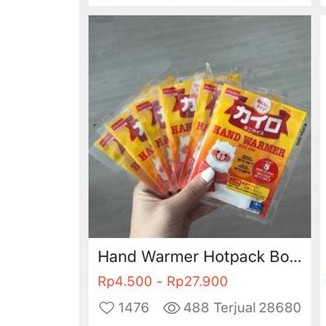 Jual Hand Warmer Hotpack Body Warmer Heatpack / Hand Warmer Heat pack ...