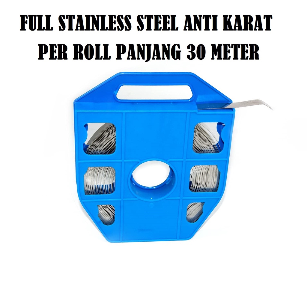 Jual PER ROLL Plat Strapping Band 16 mm x 0.4 mm Full Stainless Steel ...