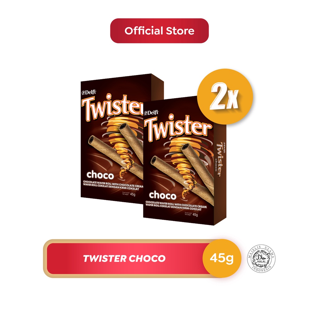 Jual Delfi Twister Wafer Chocolate 2 x 45 gr | Shopee Indonesia