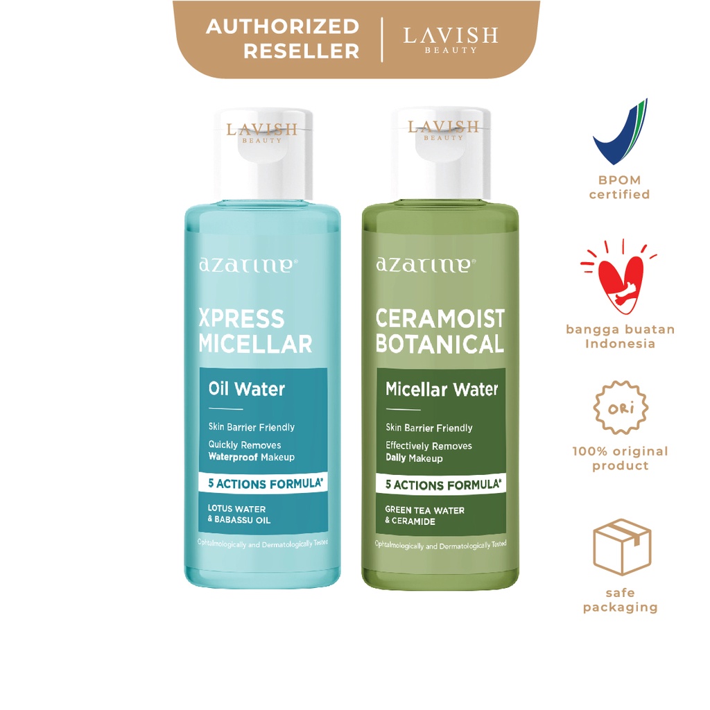Jual AZARINE Ceramoist Botanical Micellar Water // Xpress Micellar Oil ...