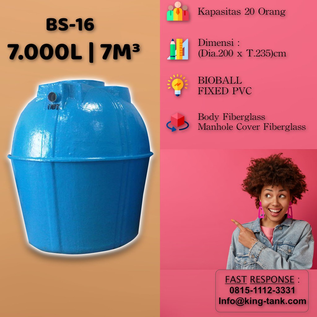 Jual Tangki Fiberglass Vertikal 7000 L / 7M3 BIOTANK INDONESIA | Shopee ...