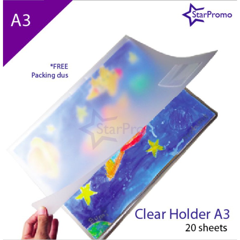 Jual Map Plastik A3 Clear Holder Display Book Document Keeper *Beli 2 ...