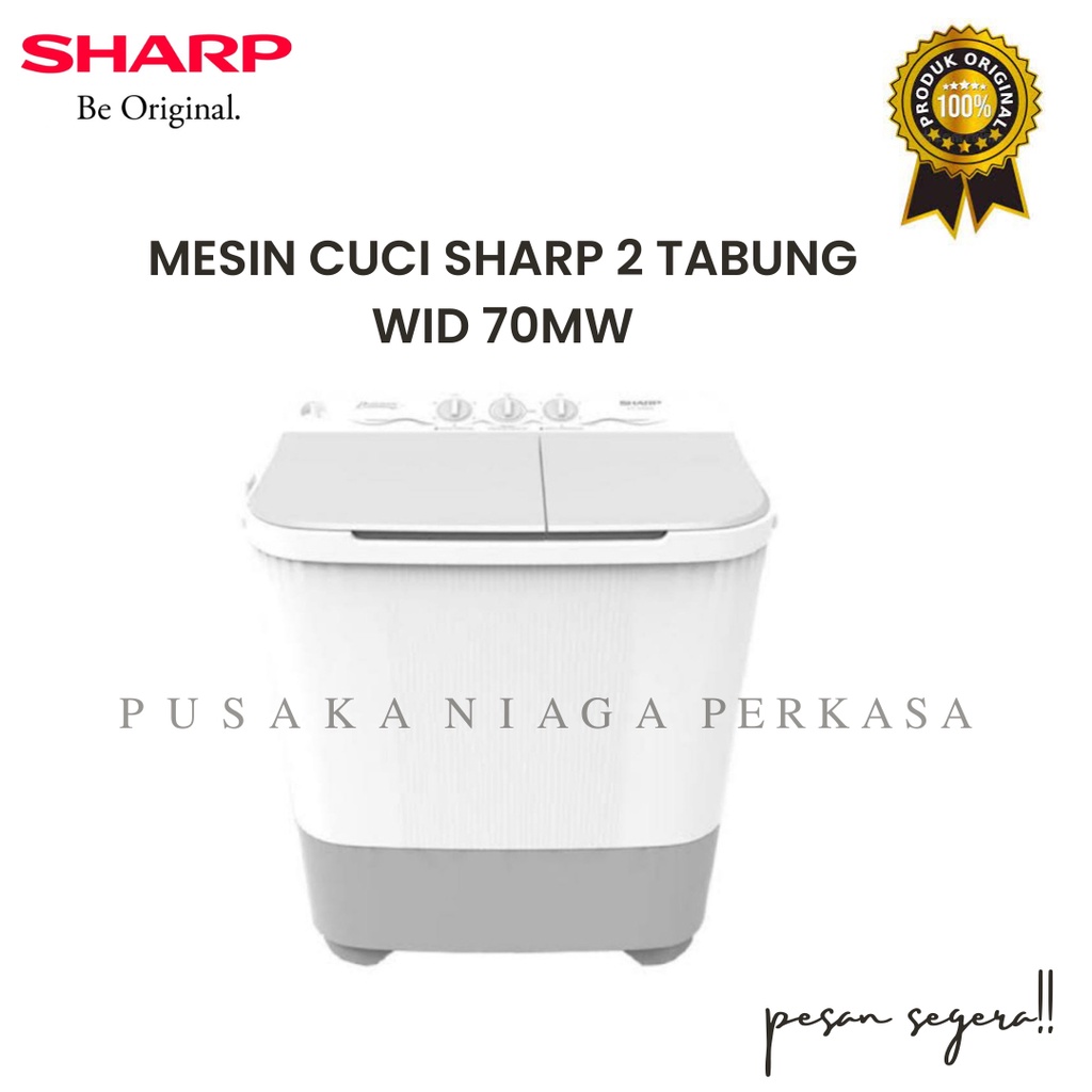 Jual MESIN CUCI 2 TABUNG (6kg) SHARP Est-70MW | Shopee Indonesia