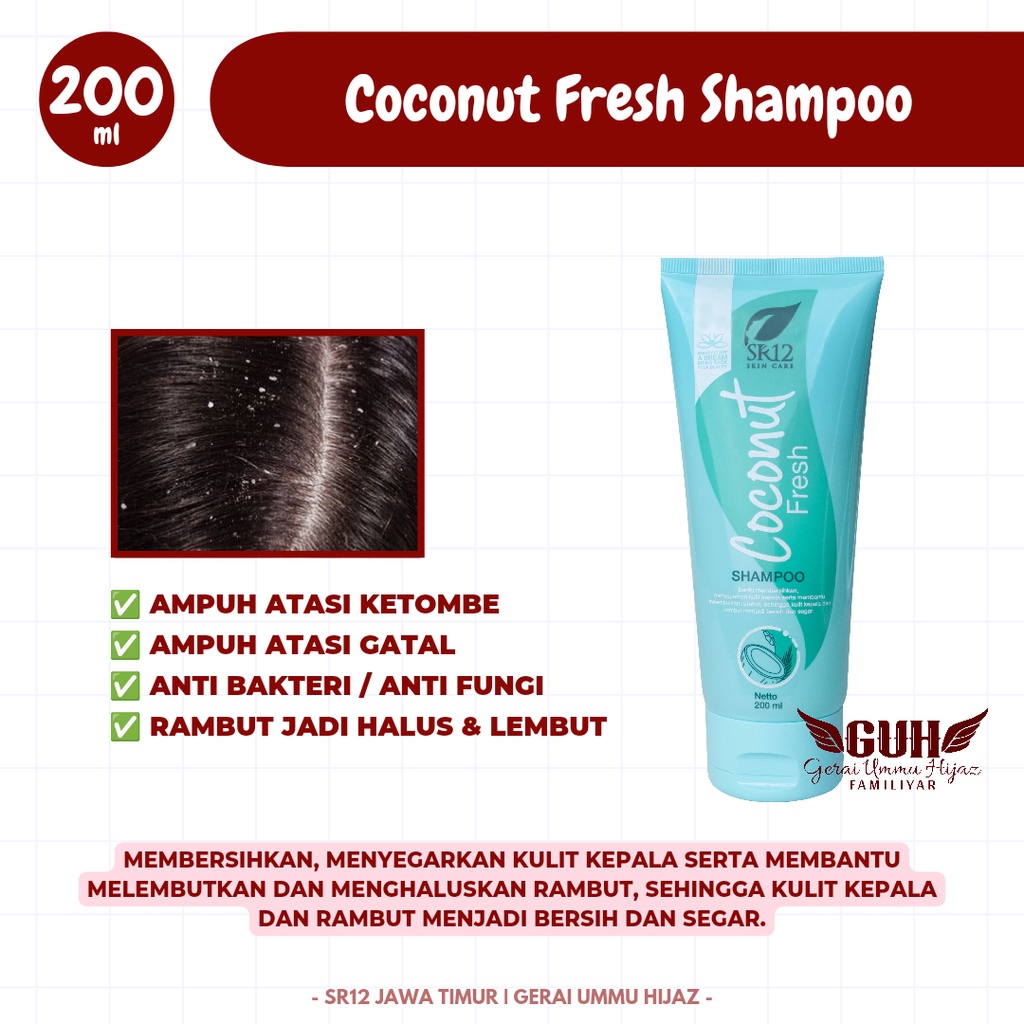 Jual (PUMP) COCONUT FRESH SHAMPO SR12/ SAMPO KELAPA/ SHAMPO ANTI DANDRUFF/ PALING AMPUH ATASI ...