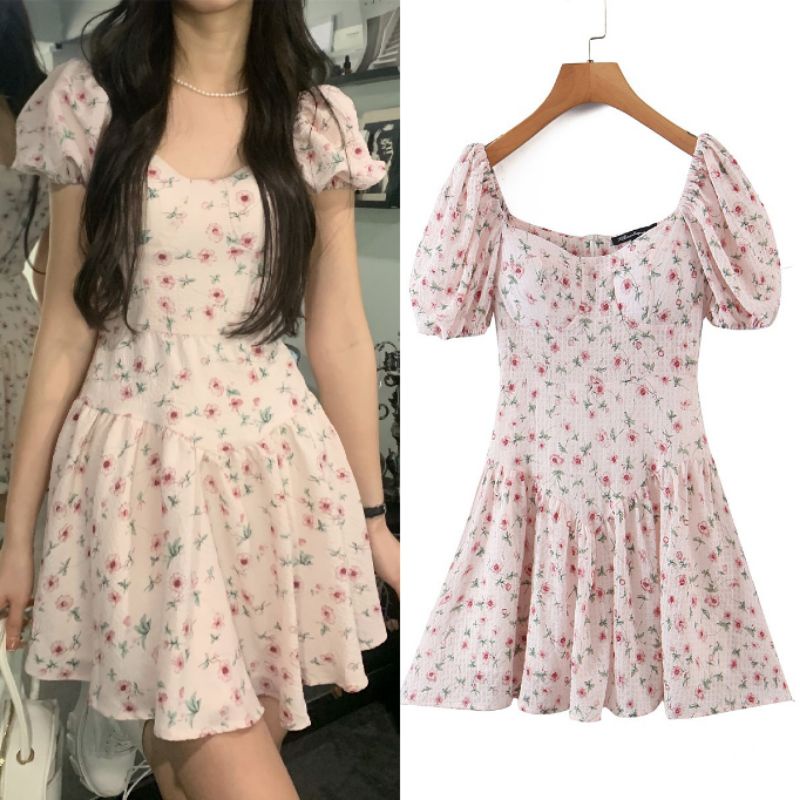 Jual Pink Lovely Flower Mini Dress 66790 (SALE) | Shopee Indonesia