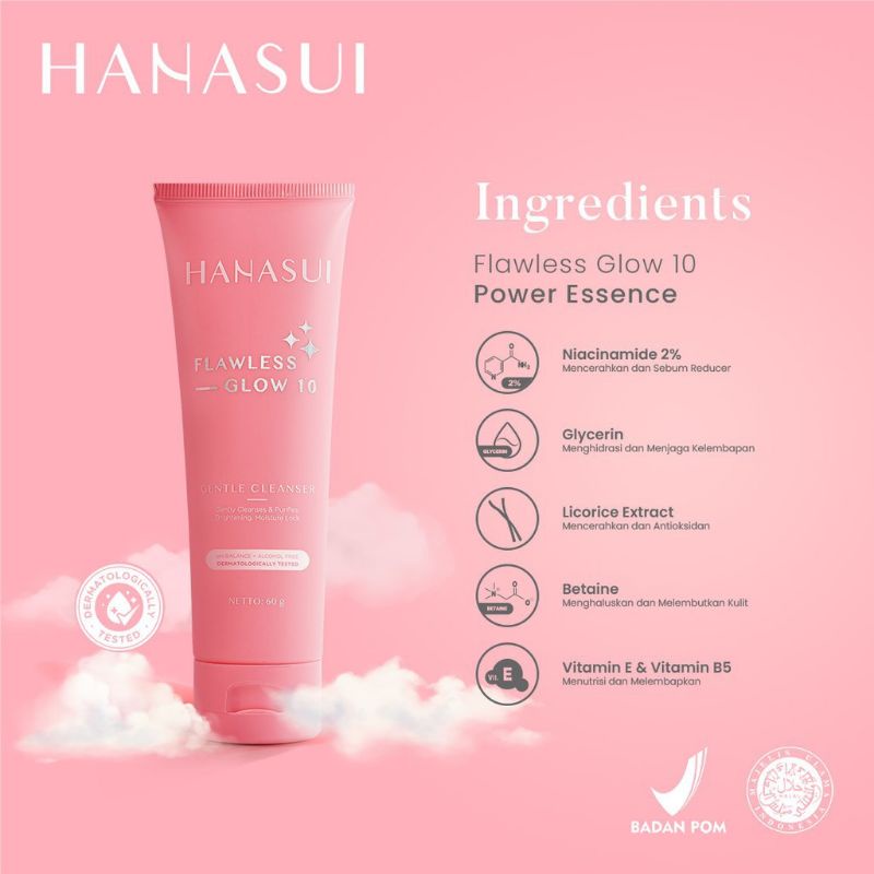 Jual HANASUI Flawless Glow 10 series | Cleanser Toner Day Night Cream ...
