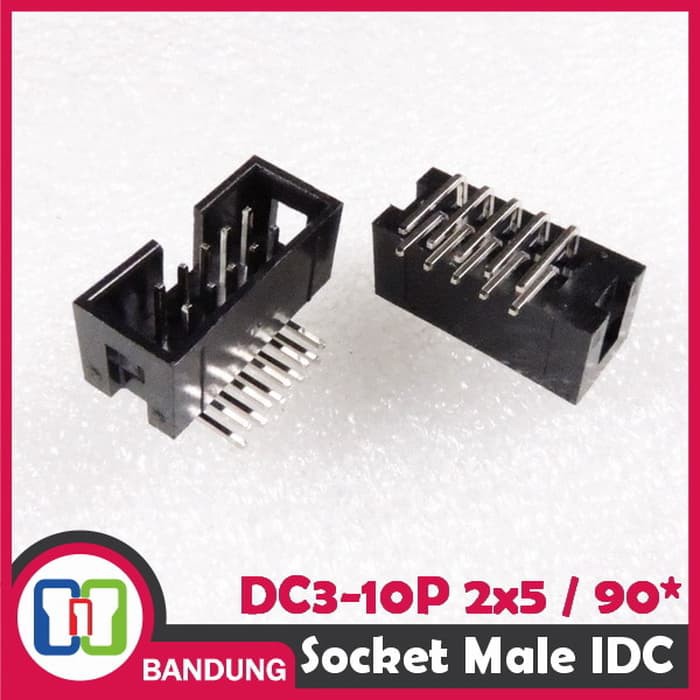 Jual DC3 10P RIGHT ANGLE SOCKET IDC 2x5 10PIN BOX HEADER MALE ISP ...
