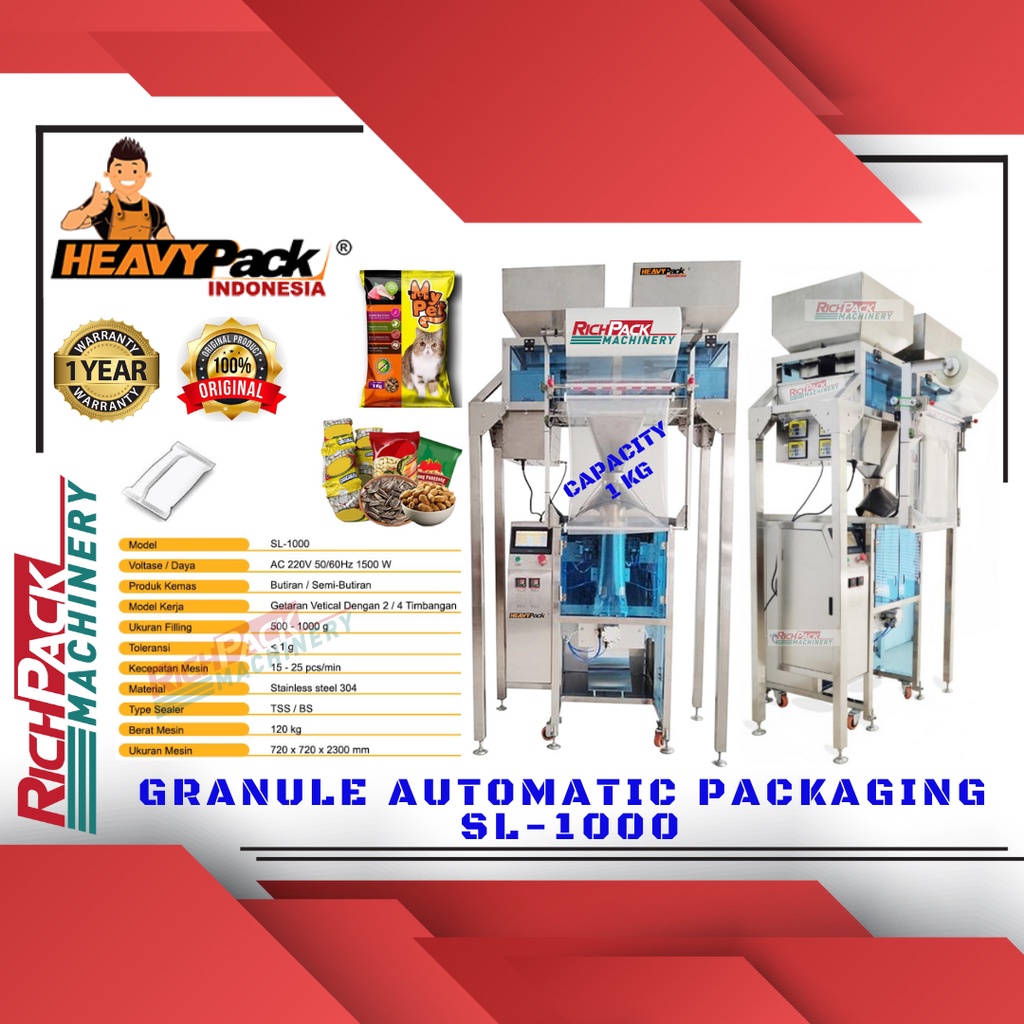 Jual HEAVYPACK SL-100G 04 Packing Granule Sachet Bag Machine Mesin ...