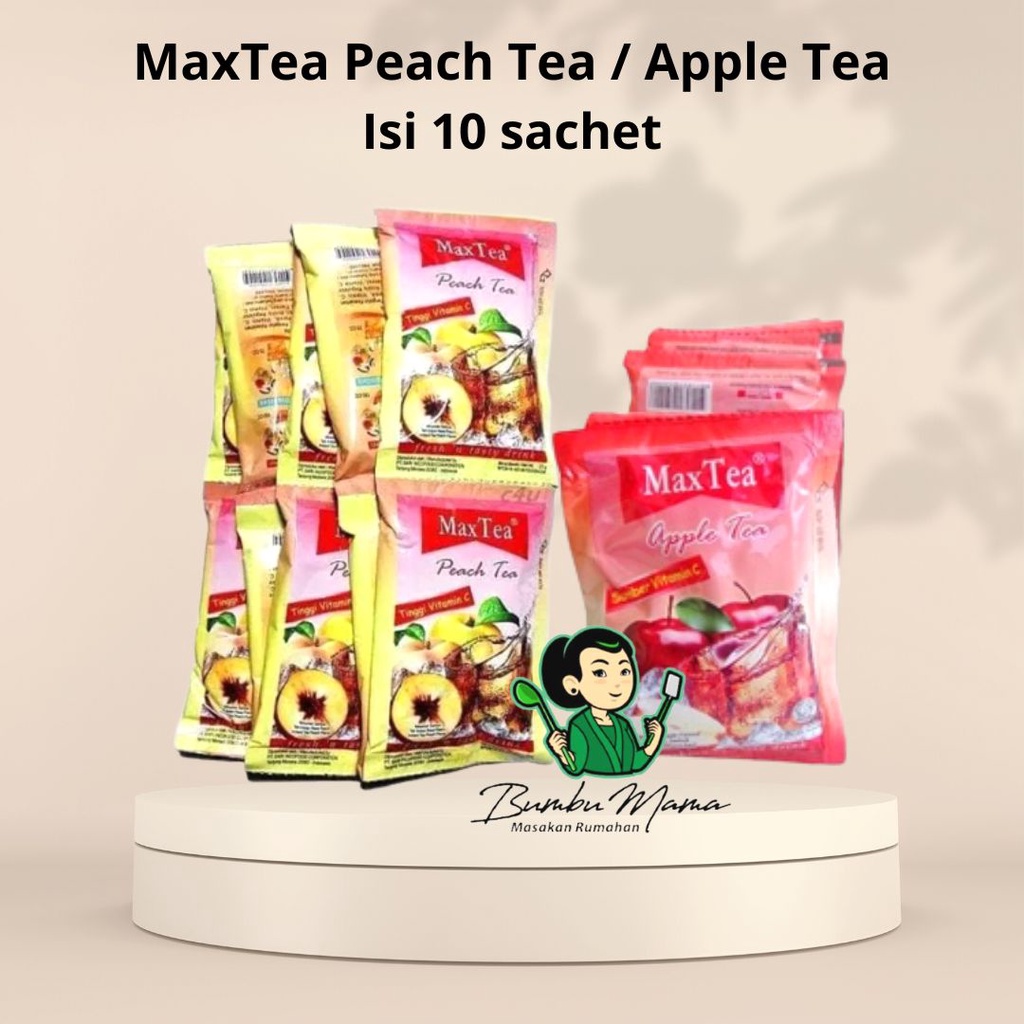 Jual MAX TEA Apple / Peach Tea / Serbuk Bubuk Minuman Teh Rasa Buah / Isi 10 Sachet | Shopee ...