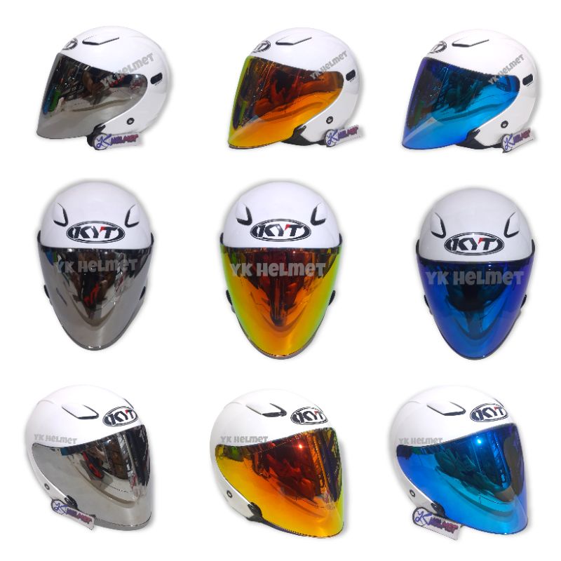 Jual Helm paket ganteng KYT Dj Maxi solid Putih + flat visor Venom | Shopee Indonesia
