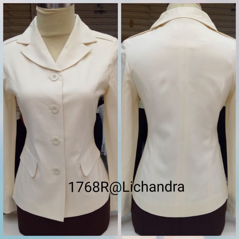 Jual Blazer Kerja wanita Warna cream Lichandra Original Seragam Pns wanita Seragam Kantor wanita ...
