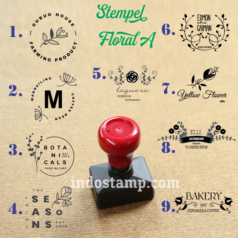 Jual stempel bunga floral 1 wedding flower dekorasi shop stamp ...