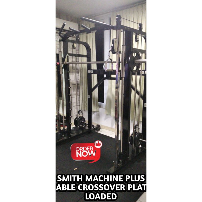Jual Smith Machine Plus Cable Crossover Plate Loafer Plus Bangku ...