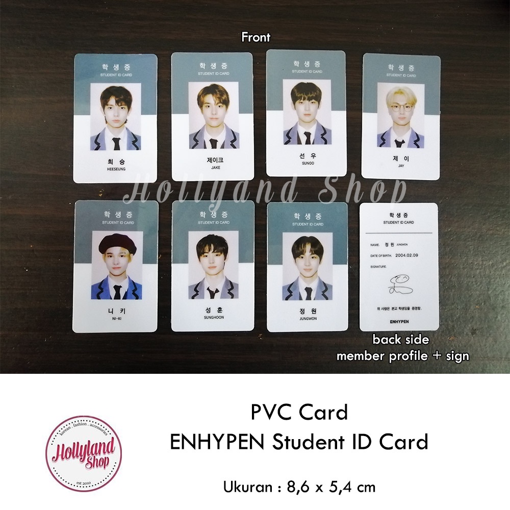 Jual Kartu ID PVC Card ENHYPEN EN- Student ID Card Unofficial | Shopee ...
