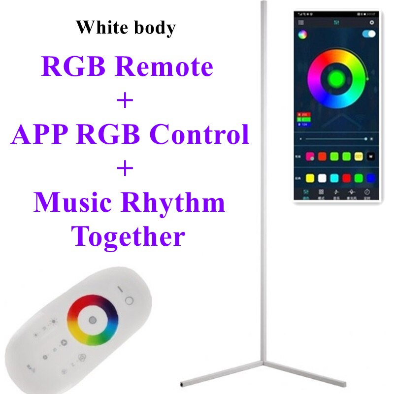 Jual RGB Warm Cold White LED Interior Standing Floor Lamp 1.4M - REMOTE ...