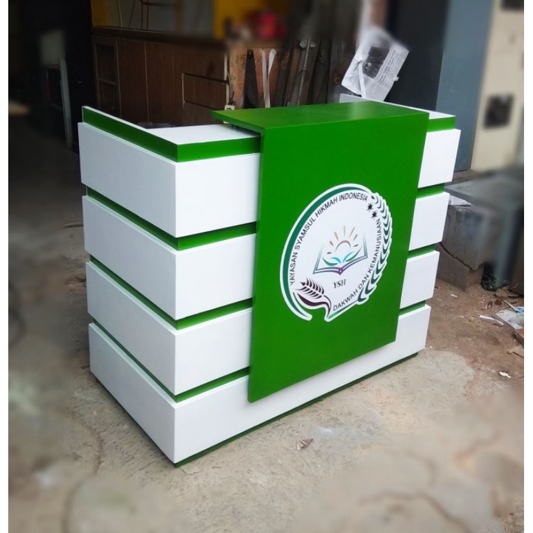 Jual Meja Resepsionis Meja Counter Meja Front Office Furniture Custom ...