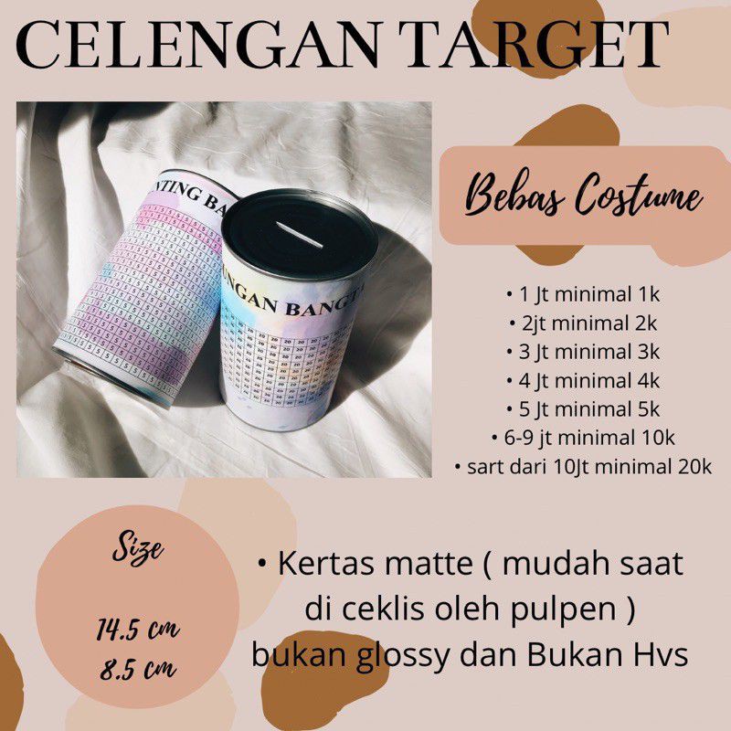 Jual Celengan target / Custome ( LIHAT SLIDE FOTO DAN DESKRIPSI SEBELUM ...