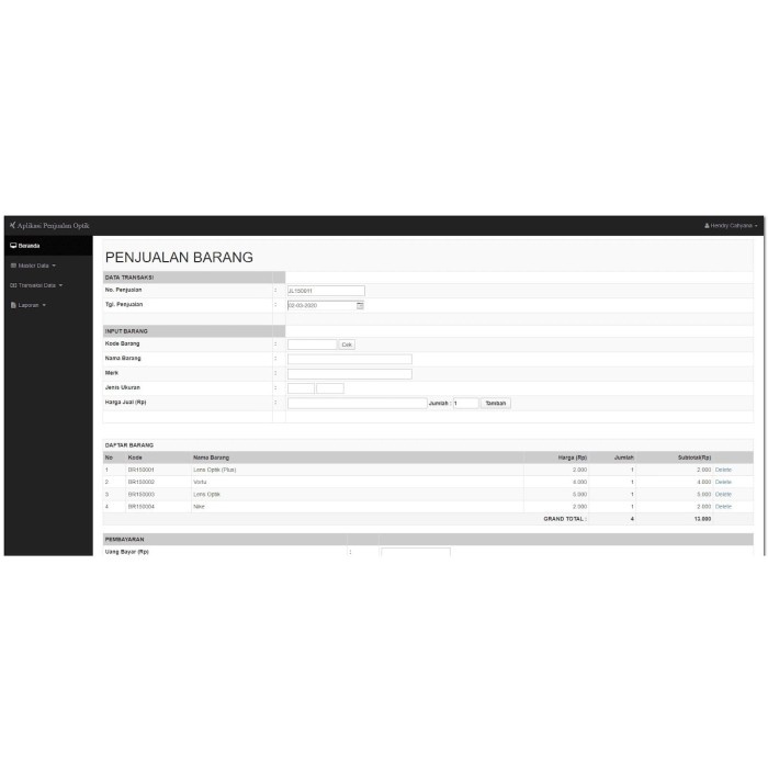 Jual Aplikasi Penjualan Optik Berbasis Web PHP | Shopee Indonesia