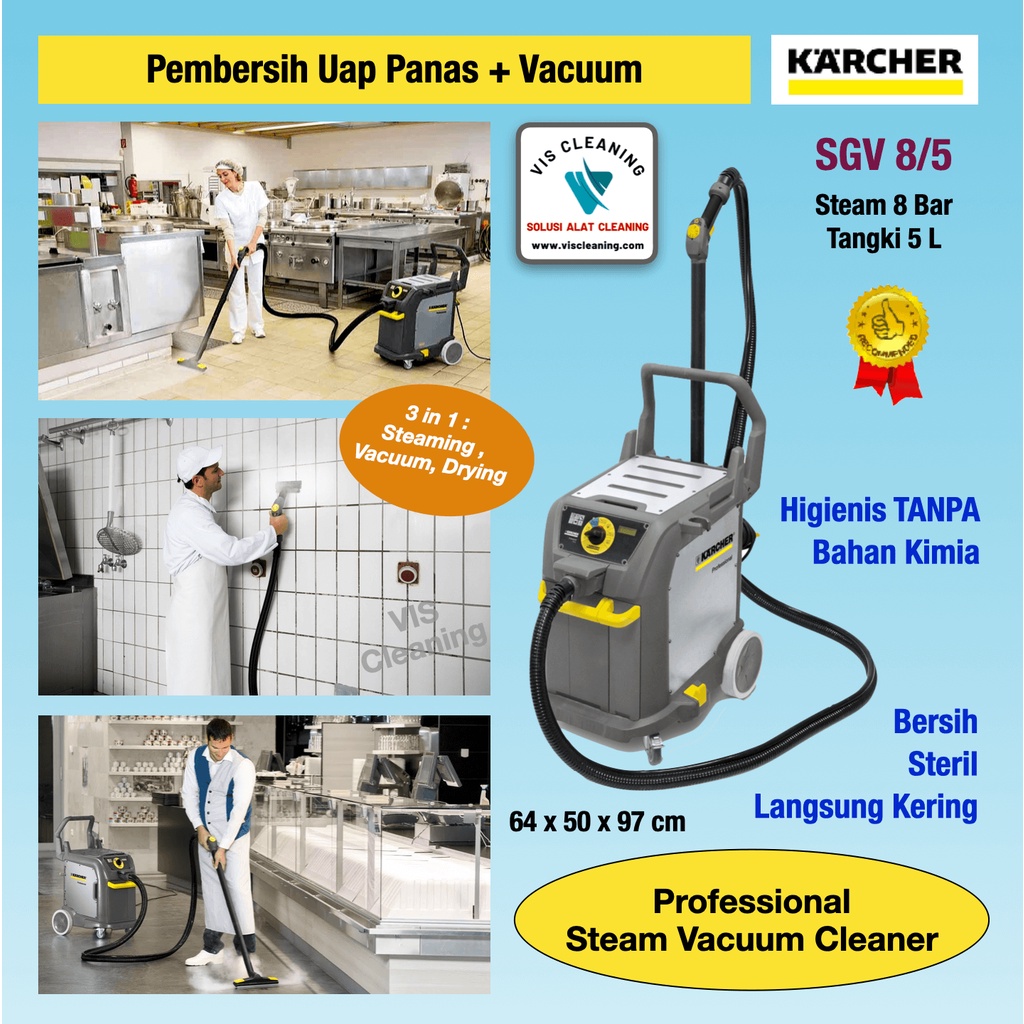 Jual Steam Vacuum Cleaner Karcher SGV 8/5 ( Pembersih Uap Panas + Vacuum ) | Shopee Indonesia