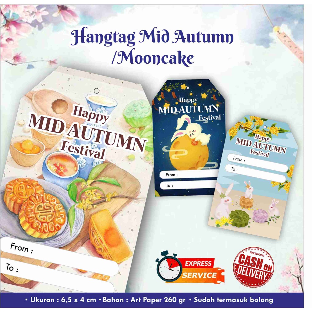 Jual [25 pcs] Hangtag Mooncake - Mid Autumn Festival / Tag / Pricetag ...