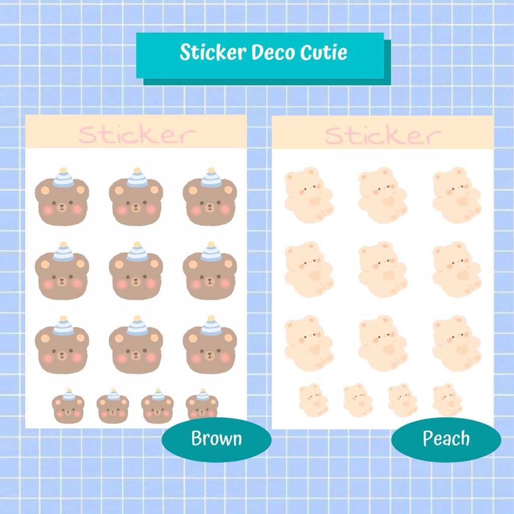 Jual Stiker Deco Korea Lucu /Stiker Cute Beruang Coklat/ Sticker Cute ...