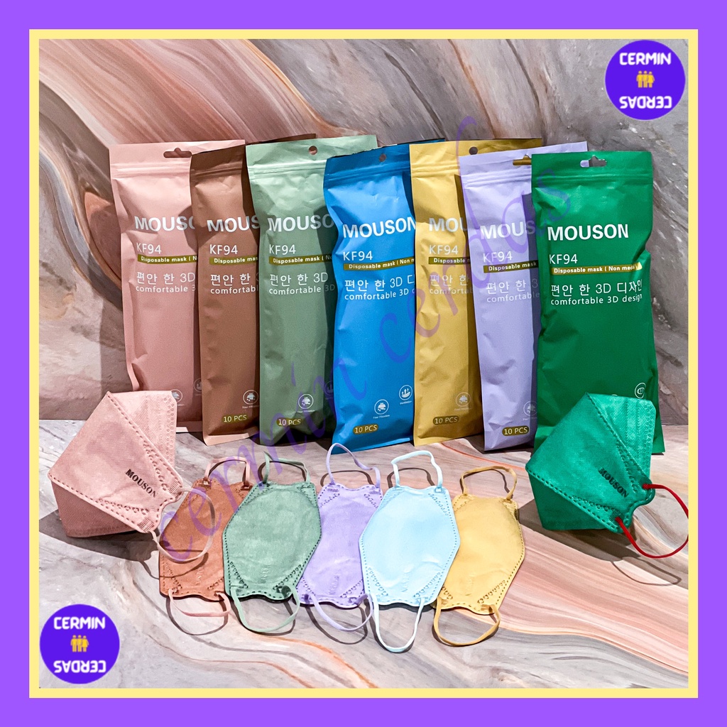 Jual [ Mouson ] Masker KF94 Warna Premium isi 10 Pcs 4 Ply Korea Mask ...