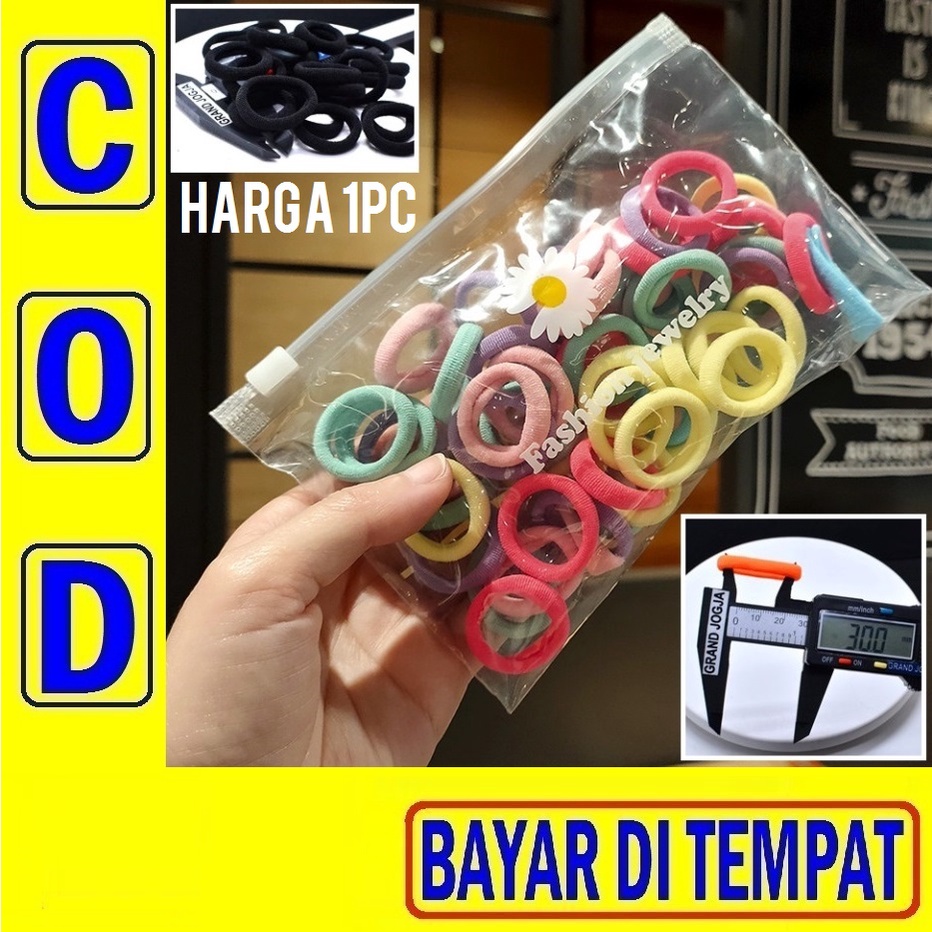 Jual IKAT RAMBUT KOREA Donuts Donat Hitam Warna Warni Elastis Tidak ...