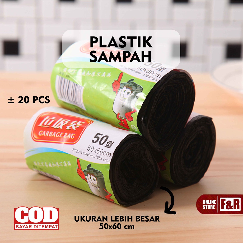 Jual Kantong Plastik Sampah Roll Kantong Kresek Sampah Gulungan Tebal Besar Hitam Ukuran 50 x 60 ...