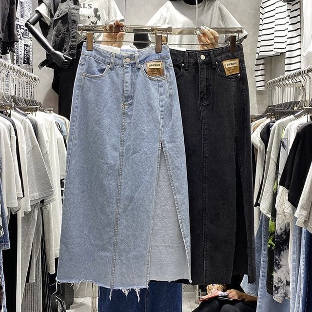 Jual Rok jeans panjang jumbo rok wanita kekinian ootd korean style Rok ...