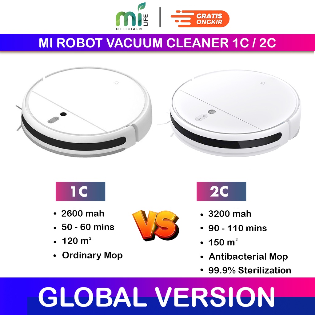 Jual ROBOT VACUUM CLEANER 2C 2IN1 SWEEPING MOPING GLOBAL VERSION ...