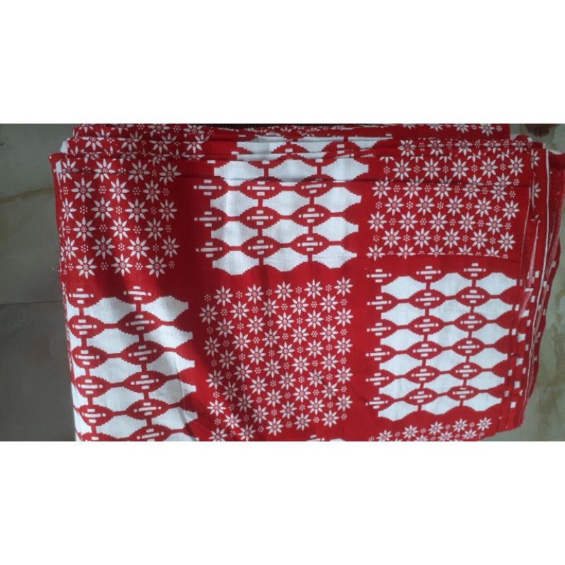 Jual KAIN BATIK WARNA MERAH PUTIH / KAIN BATIK LAWASAN MOTIF TRUNTUM ...