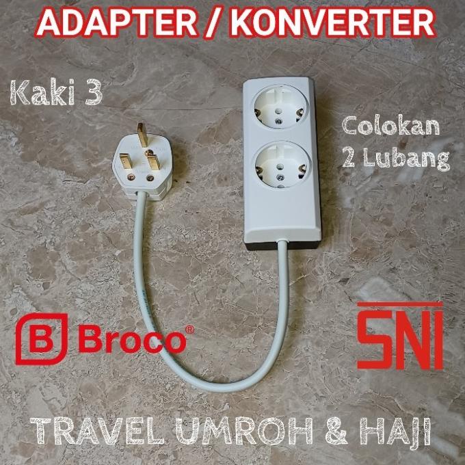 Jual BROCO Kaki 3 ADAPTER KONVERTER TRAVEL Arab Saudi UMROH Colokan ...