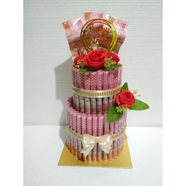 Jual custom money cake / money bouquet / cake u@ng | Shopee Indonesia