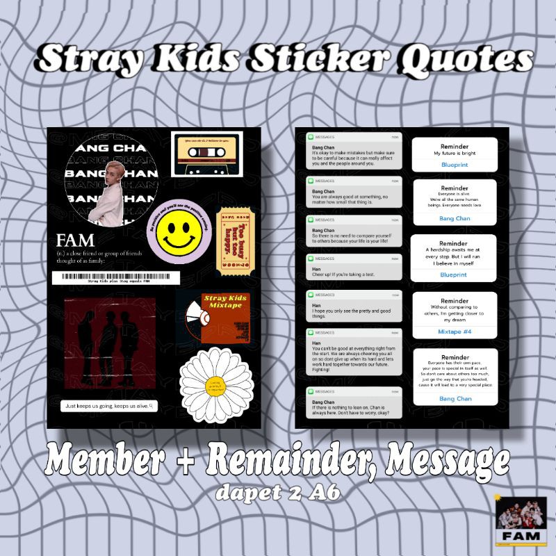 Jual [FAM] Stray Kids Sticker Quotes Reminder, Message Notification ...
