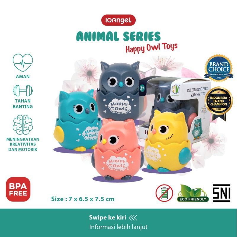 Jual IQANGEL Mainan Edukasi Anak Bayi Balita Happy Owl (Burung Hantu ...