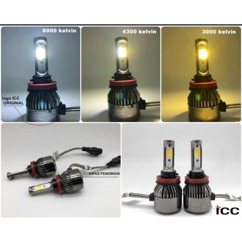 Jual LAMPU LED FOGLAMP 3 WARNA H11 H16 HB4 9006 HB3 9005 MERK ICC I ...