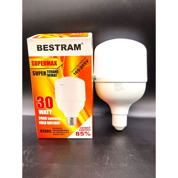 Jual Lampu Led 30w Bestram Supermax, warna cahaya putih 6500K, garansi 1 tahun | Shopee Indonesia