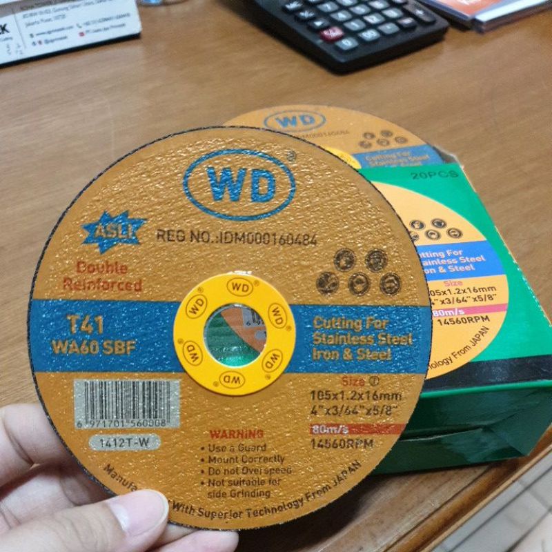 Jual BATU POTONG BESI WD 4X1MM / CUTTING WHEEL WD 4" X 1MM / BATU ...
