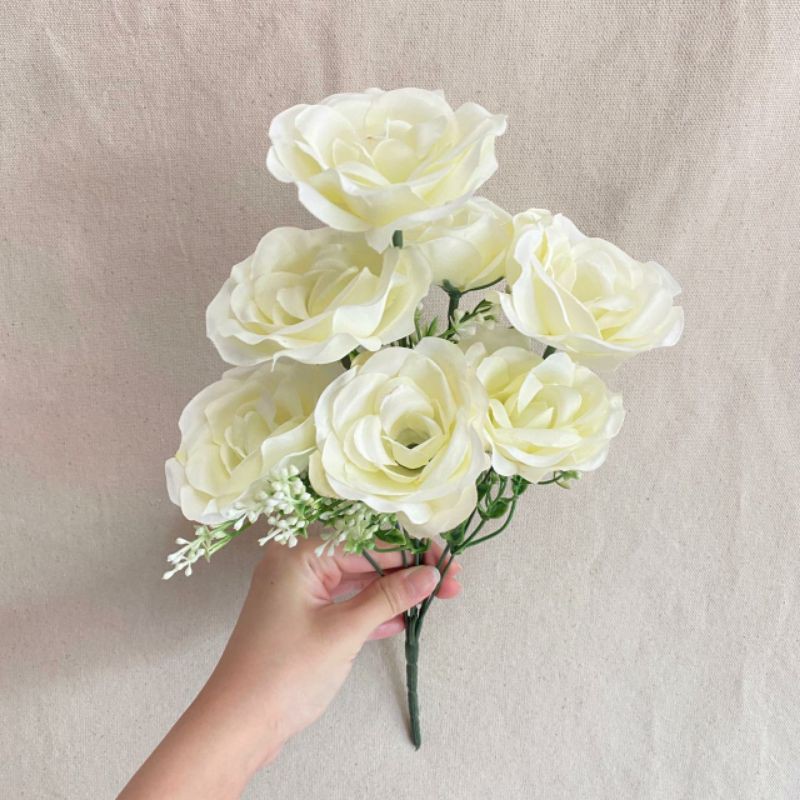 Jual Bunga Mawar Impor Rose Paris Kombinasi x7 (satuan) Bunga Artificial / Bunga Plastik / Bunga ...