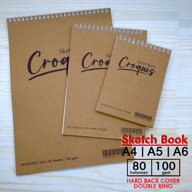 Jual Sketchbook Hard Cover Croquis A4 / A5 / A6 - Buku Drawing Sketsa ...