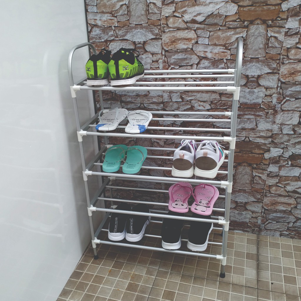 Jual RSB05 RAK SEPATU ALUMINIUM / SHOES RACK Knockdown 5 susun Hambalan ...