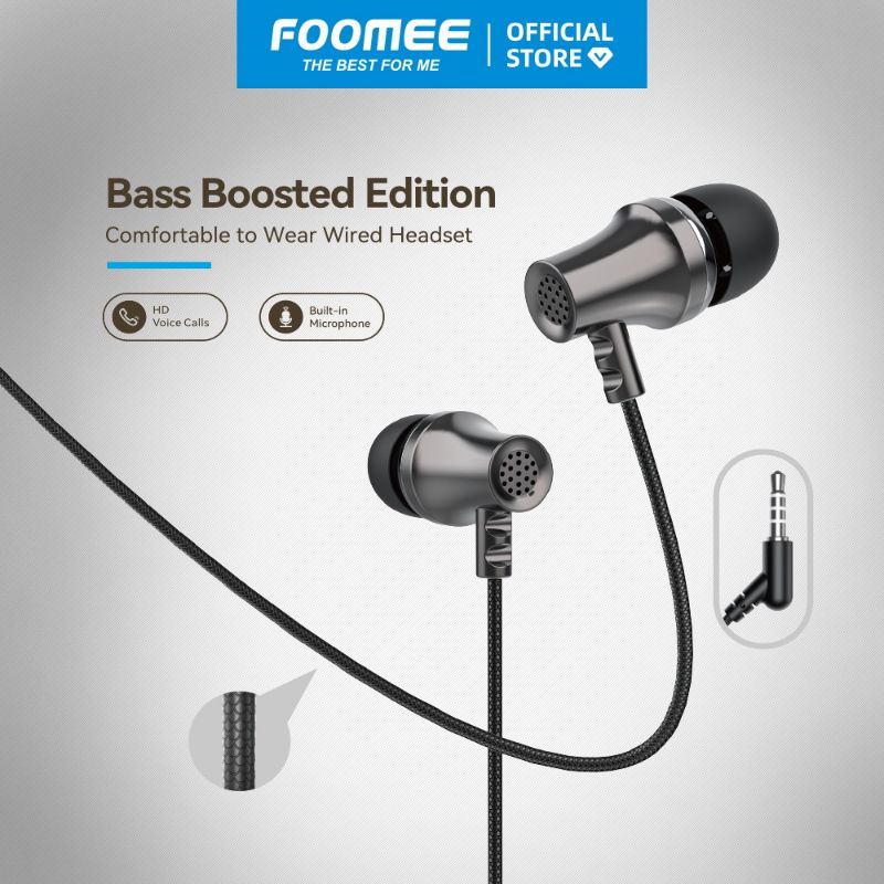 Jual Foomee QA03s Bass Boosted Wired Headset | Shopee Indonesia