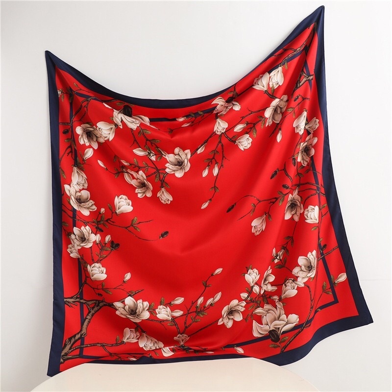 Jual Hijab Segi Empat 90x90 High Grade Motif Bunga Elegan Syal Scraf ...