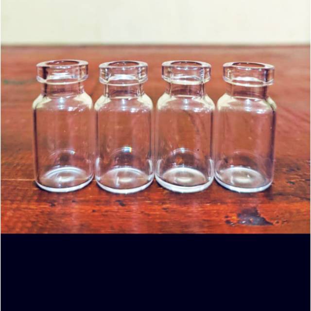 Jual Botol kaca vial ukuran 5ml dan 3ml tutup karet | Shopee Indonesia